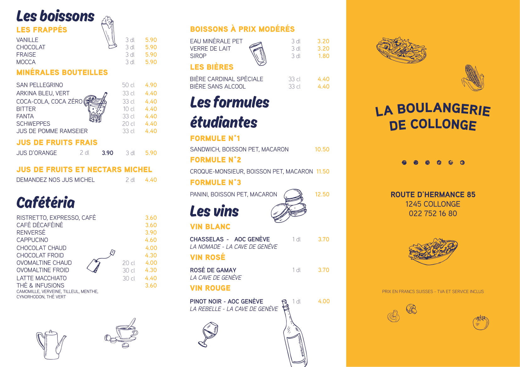 Carte Menu Boulangerie Collonge – Le panetier