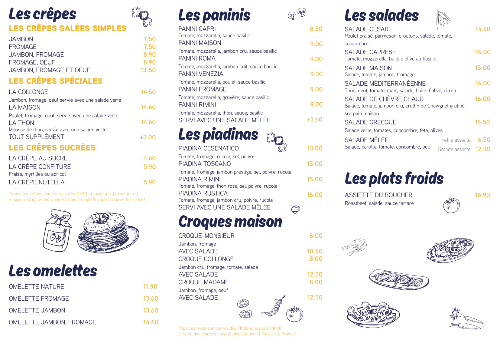 Carte Menu Boulangerie Collonge – Le panetier